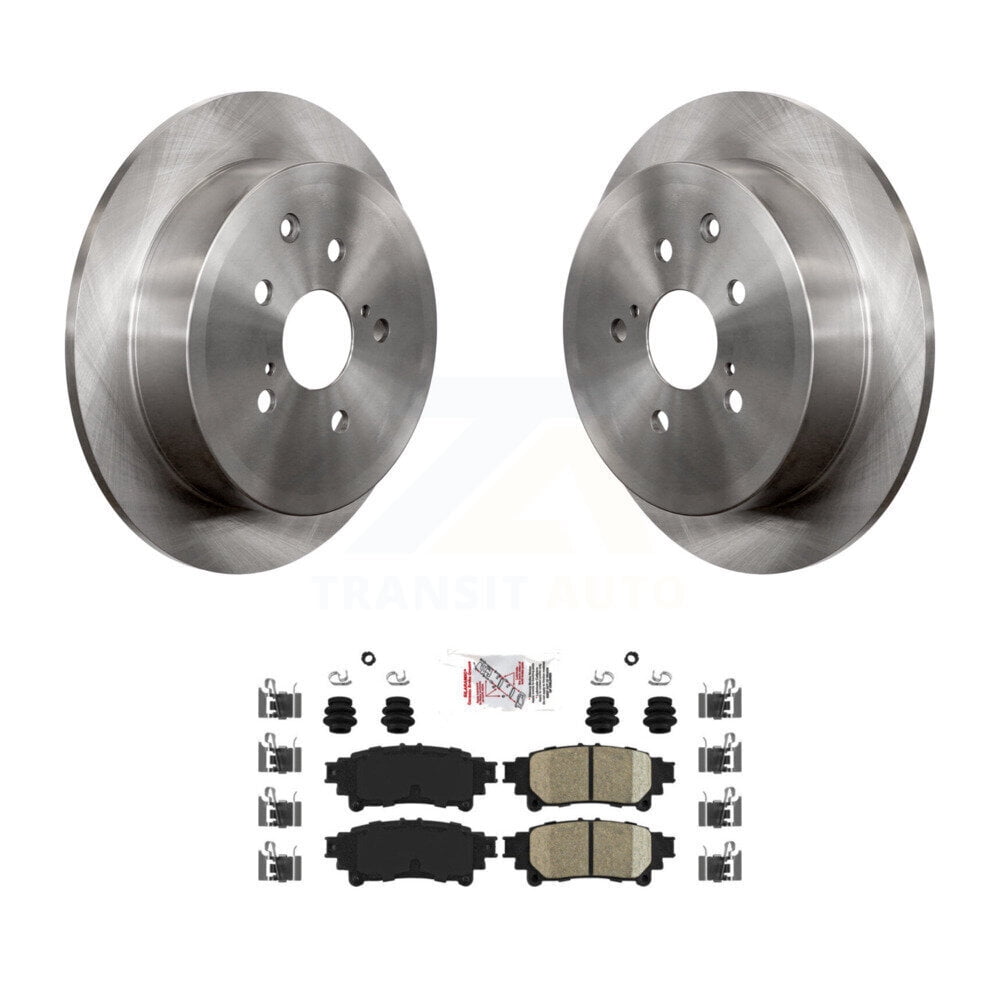 Transit Auto Rear Disc Brake Rotors and Ceramic Pads Kit for Car Toyota ...