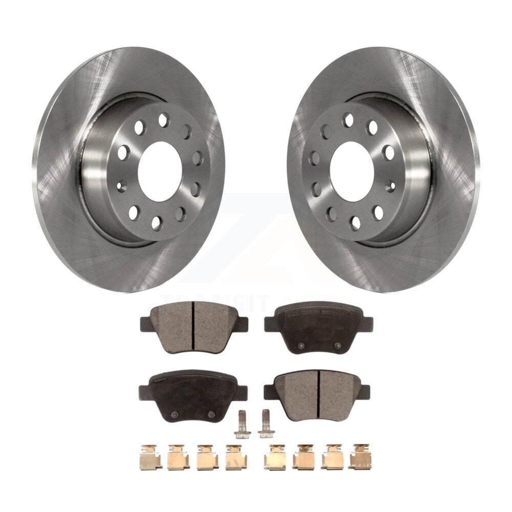 Transit Auto Rear Disc Brake Rotors and Ceramic Pads Kit for Car Volkswagen Jetta Passat Golf ...
