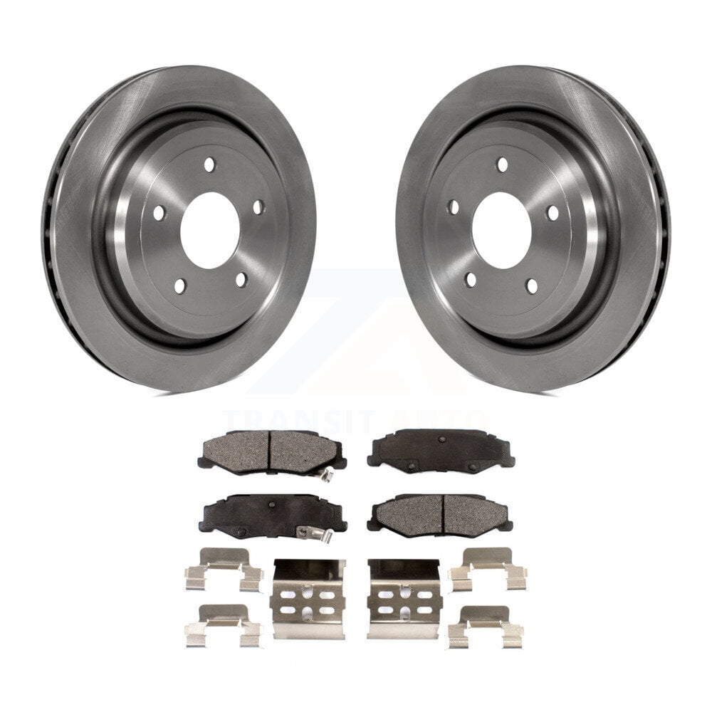 Transit Auto Rear Disc Brake Rotors and Semi-Metallic Pads Kit for Car ...
