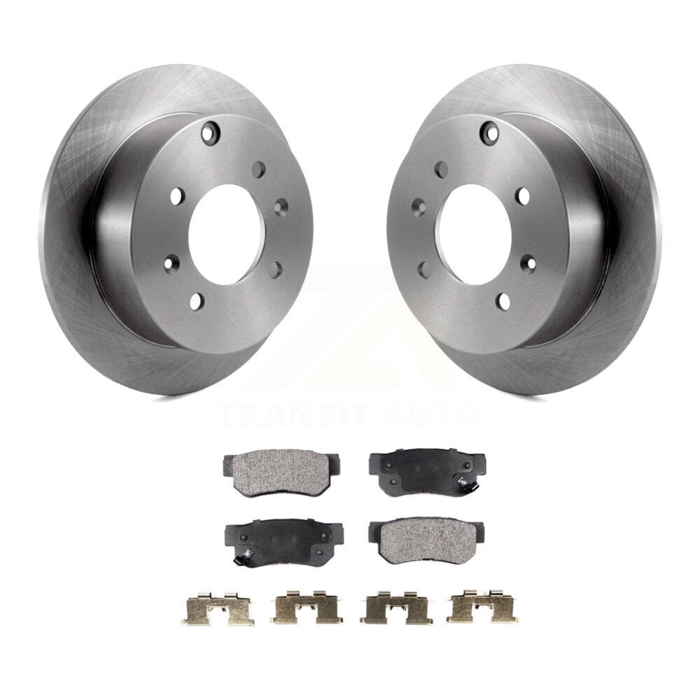 Transit Auto Rear Disc Brake Rotors and Semi-Metallic Pads Kit for Car ...