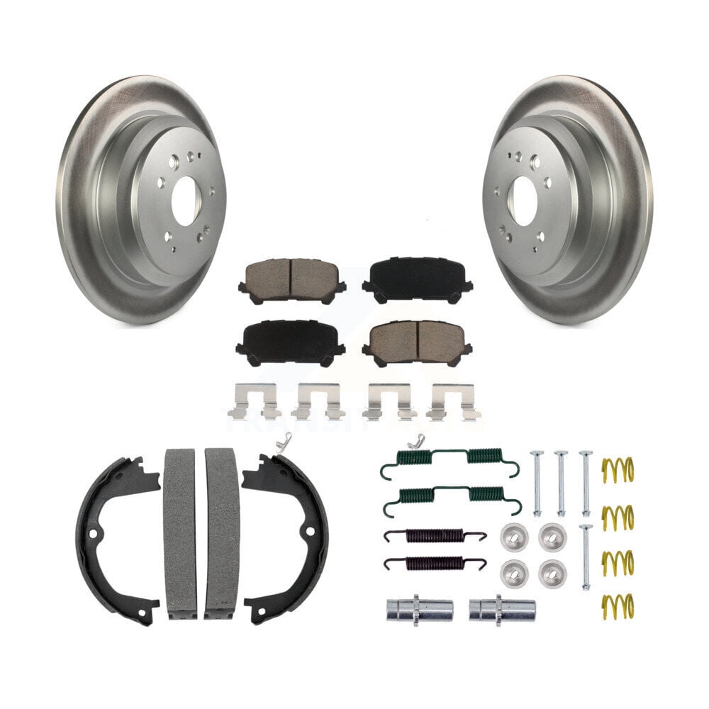 Transit Auto Rear Disc Coated Rotors Ceramic Pads Parking Brake Shoes ...