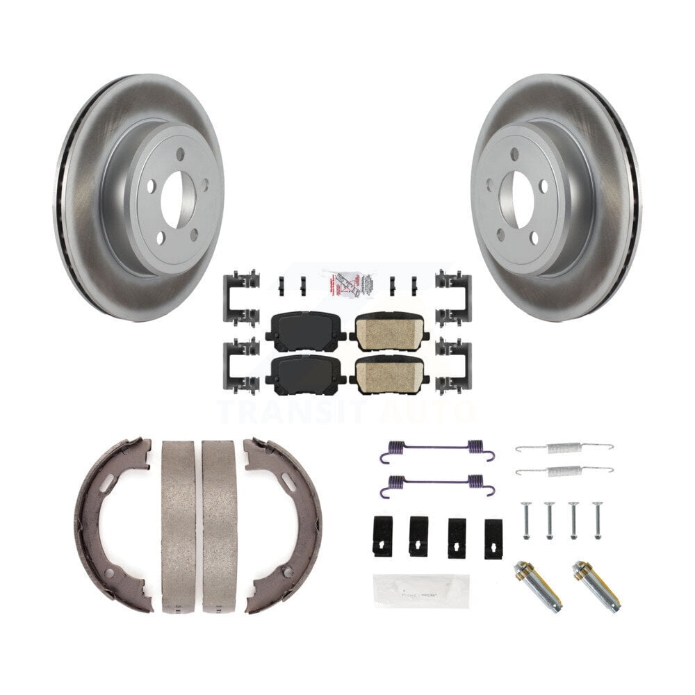 Transit Auto Rear Disc Coated Rotors Ceramic Pads Parking Brake Shoes ...