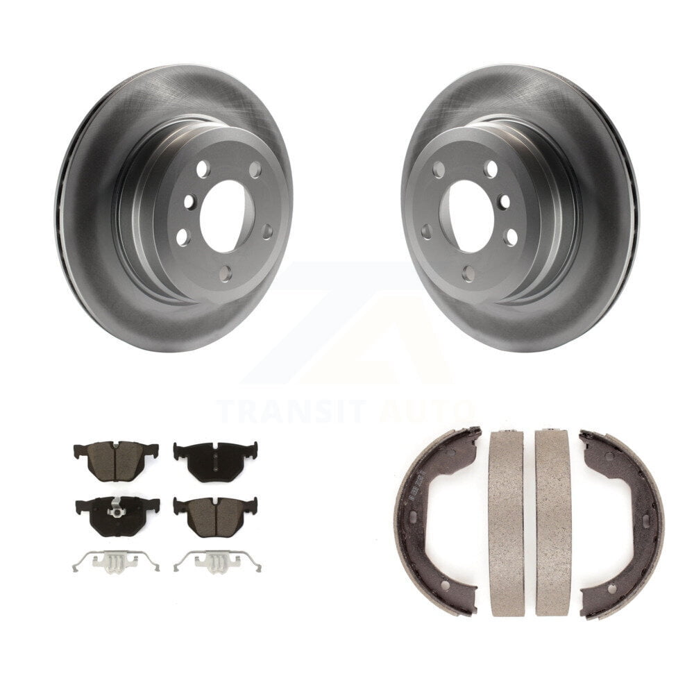 Transit Auto Rear Disc Coated Rotors Ceramic Pads and Parking Brake ...