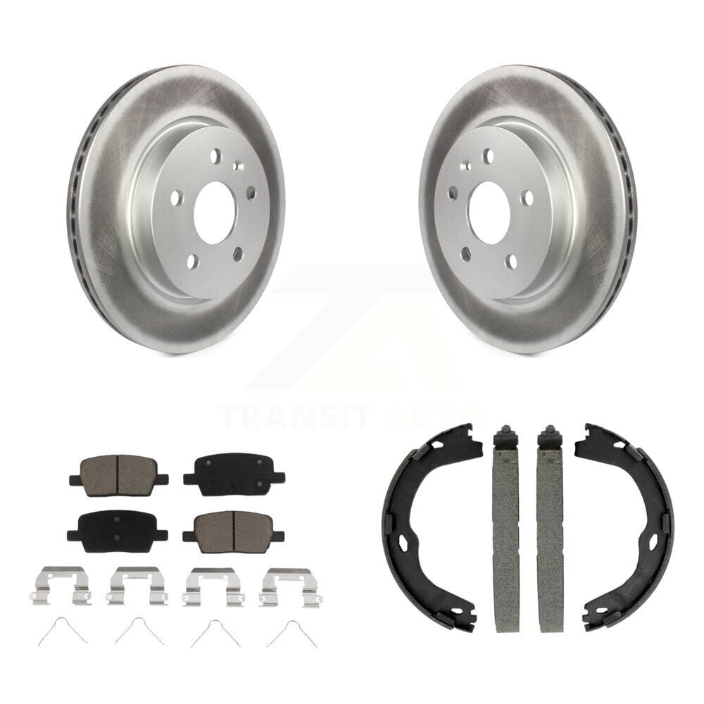 Transit Auto Rear Disc Coated Rotors Ceramic Pads and Parking Brake ...