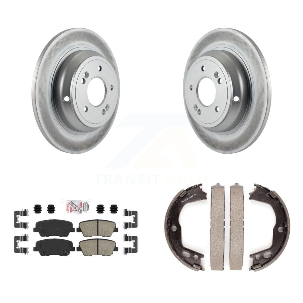 Transit Auto Rear Disc Coated Rotors Ceramic Pads and Parking Brake ...
