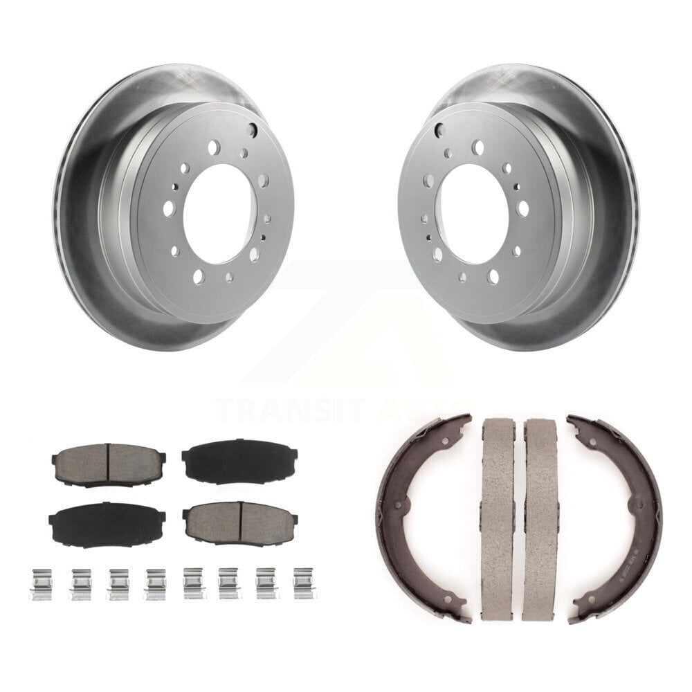 Transit Auto Rear Disc Coated Rotors Ceramic Pads and Parking Brake ...