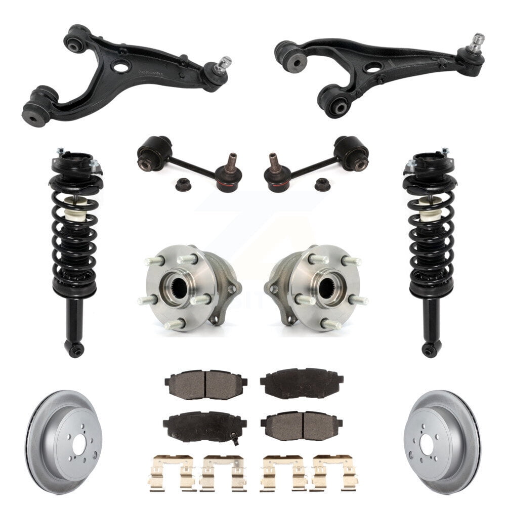 Transit Auto Rear Disc Rotors Brake Pads Hub Bearings Control Arms Tie ...