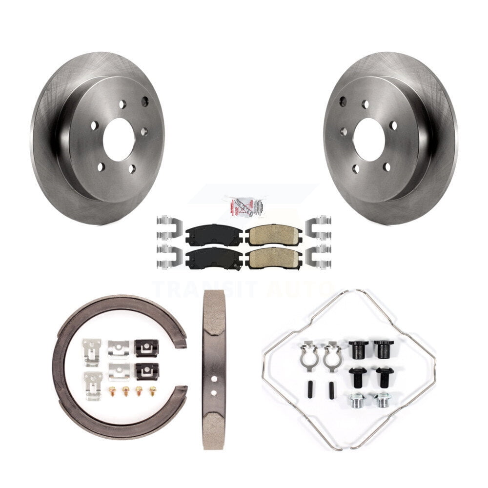 Transit Auto Rear Disc Rotors Ceramic Pads Parking Brake Shoes and ...