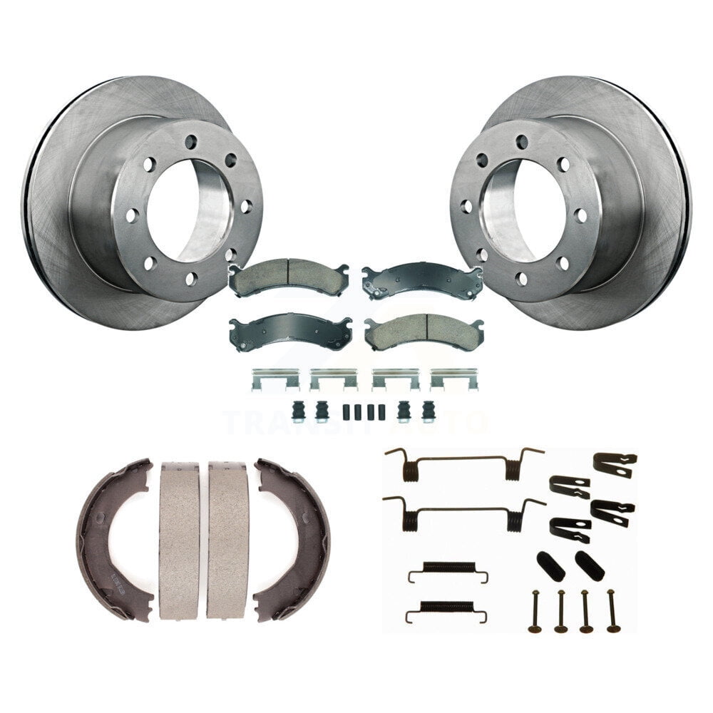Transit Auto Rear Disc Rotors Ceramic Pads Parking Brake Shoes and ...