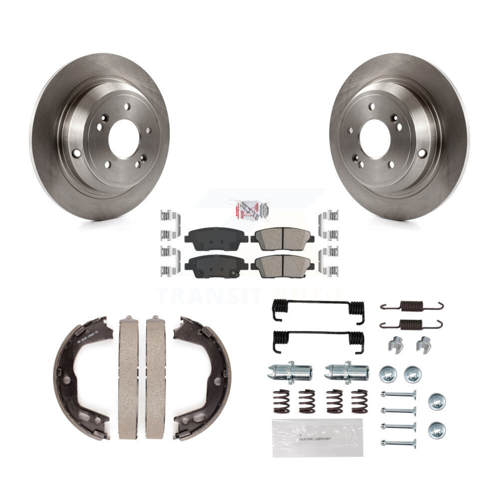 Transit Auto Rear Disc Rotors Ceramic Pads Parking Brake Shoes and ...