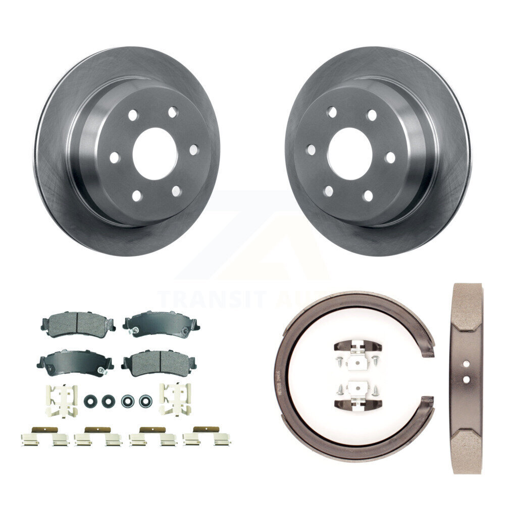 Transit Auto Rear Disc Rotors Semi-Metallic Pads and Parking Brake ...