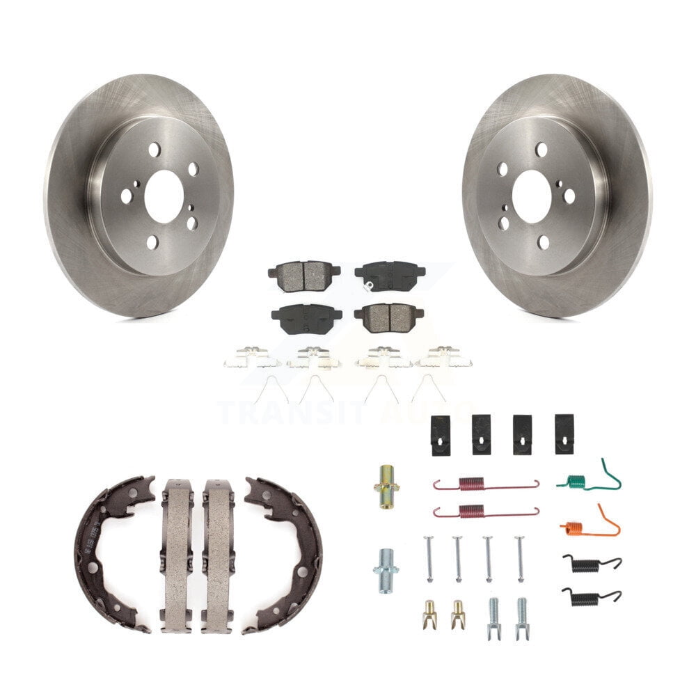 Transit Auto Rear Disc Rotors Semi-Metallic Pads Parking Brake Shoes ...