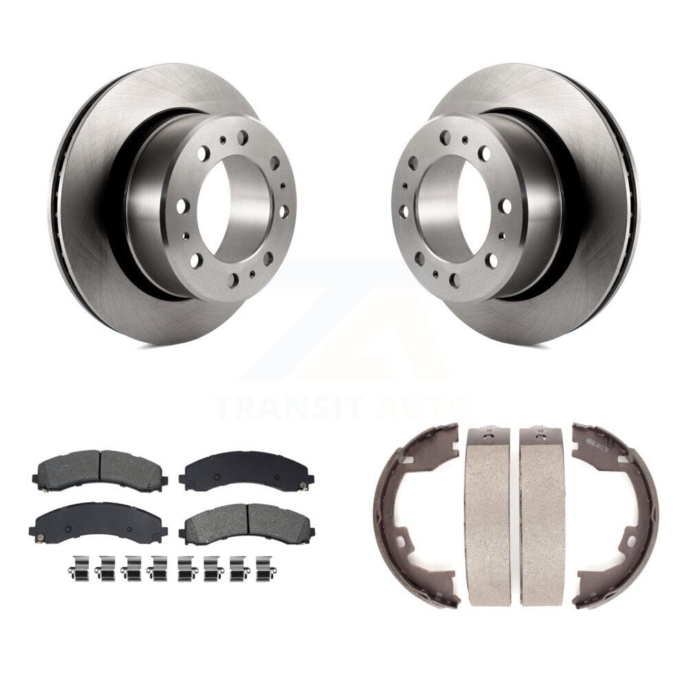 Transit Auto Rear Disc Rotors Semi-Metallic Pads and Parking Brake ...