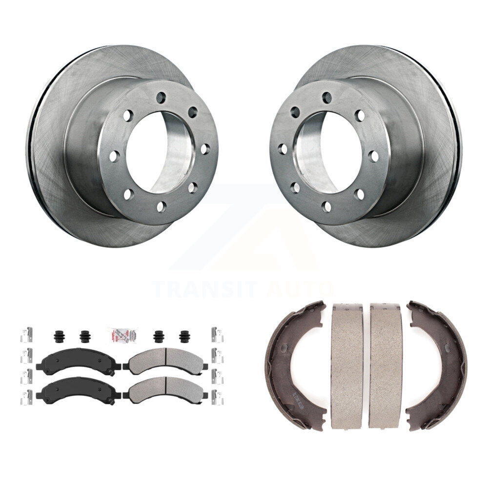 Transit Auto Rear Disc Rotors Semi-Metallic Pads and Parking Brake ...