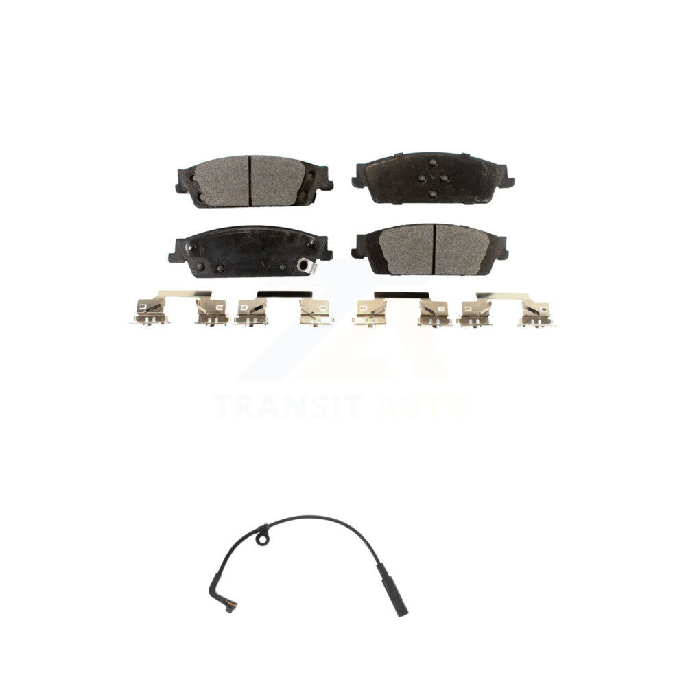 Positive Plus Rear Semi-Metallic Disc Brake Pads and Wear Sensors Kit ...