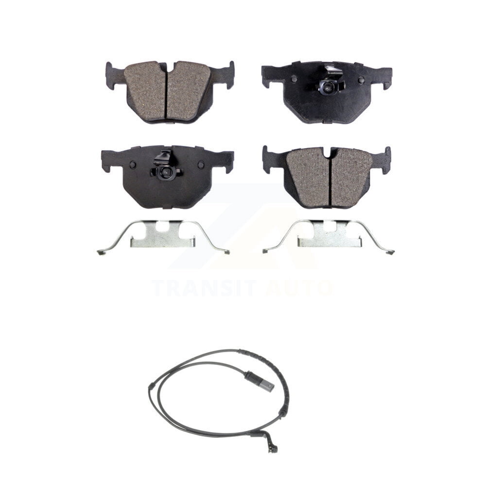 Positive Plus Rear Semi-Metallic Disc Brake Pads and Wear Sensors Kit ...