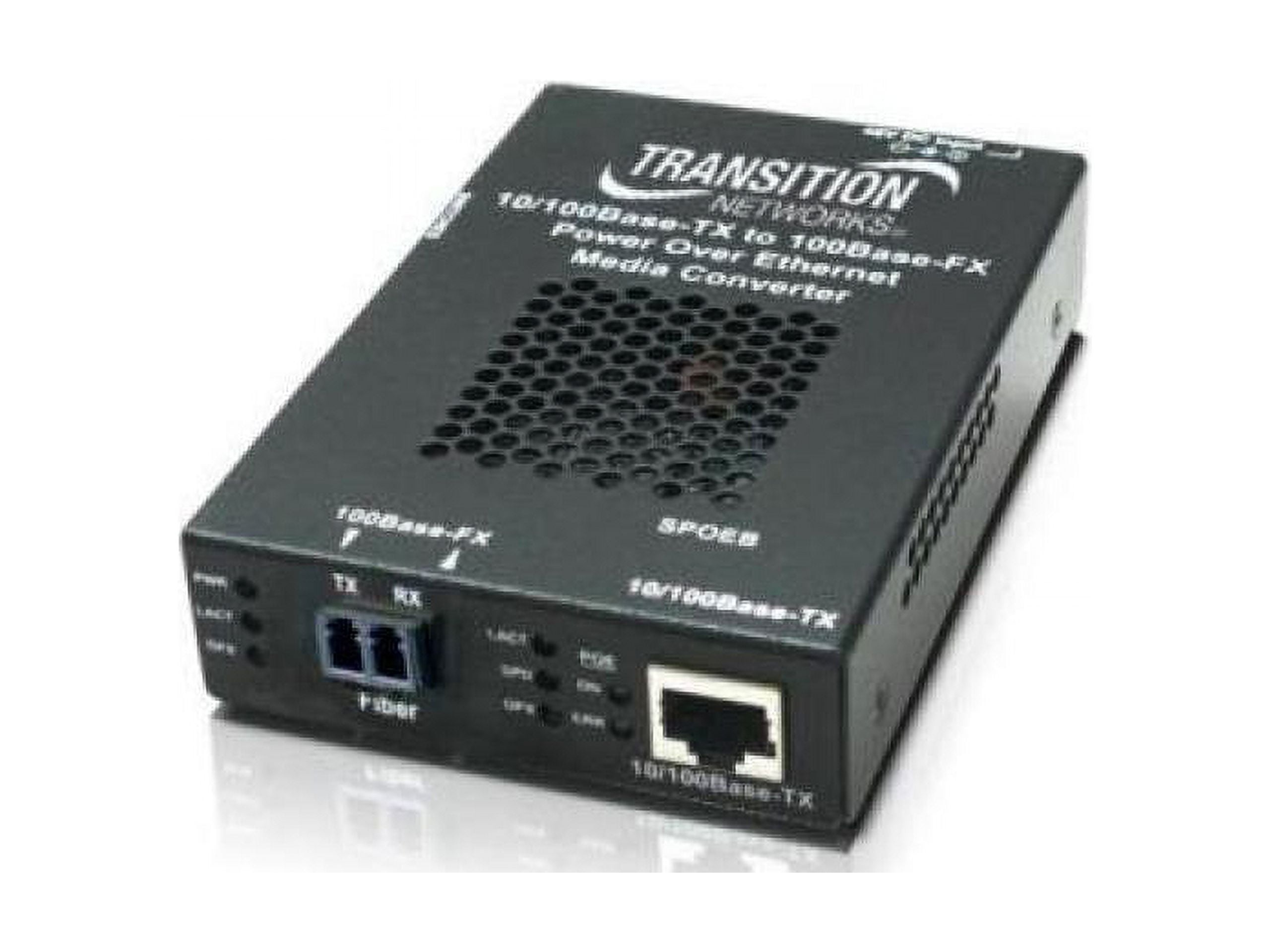 Transition Networks Stand-alone Fast Ethernet PoE Media Converter ...