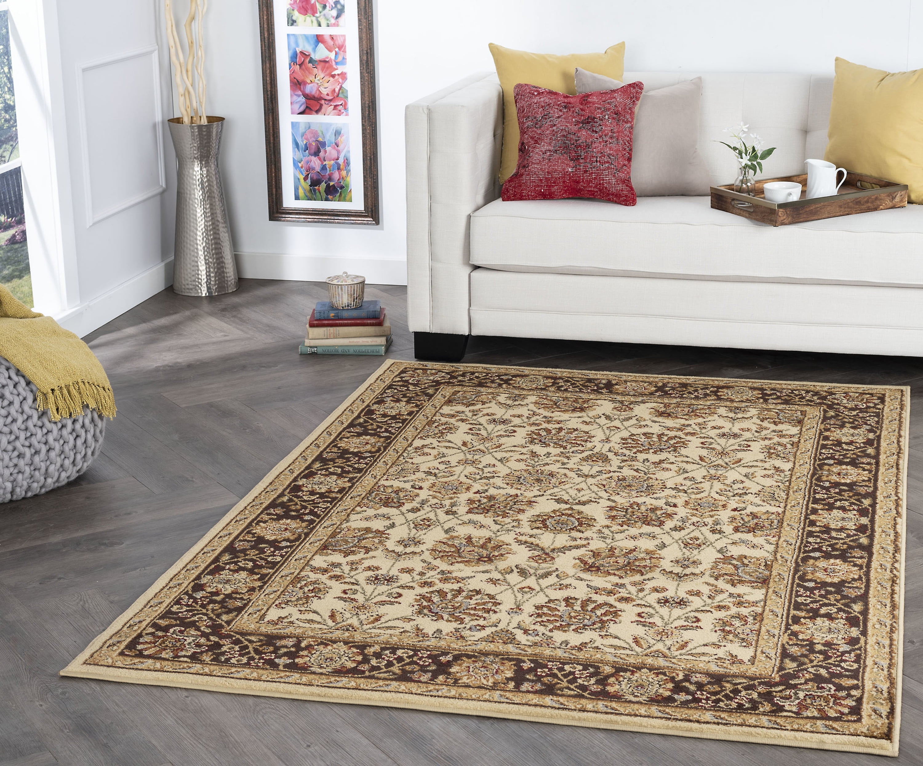 Free Shipping! Bliss Rugs 5x7 Area Rug Beige Sage Green Floral Design ...