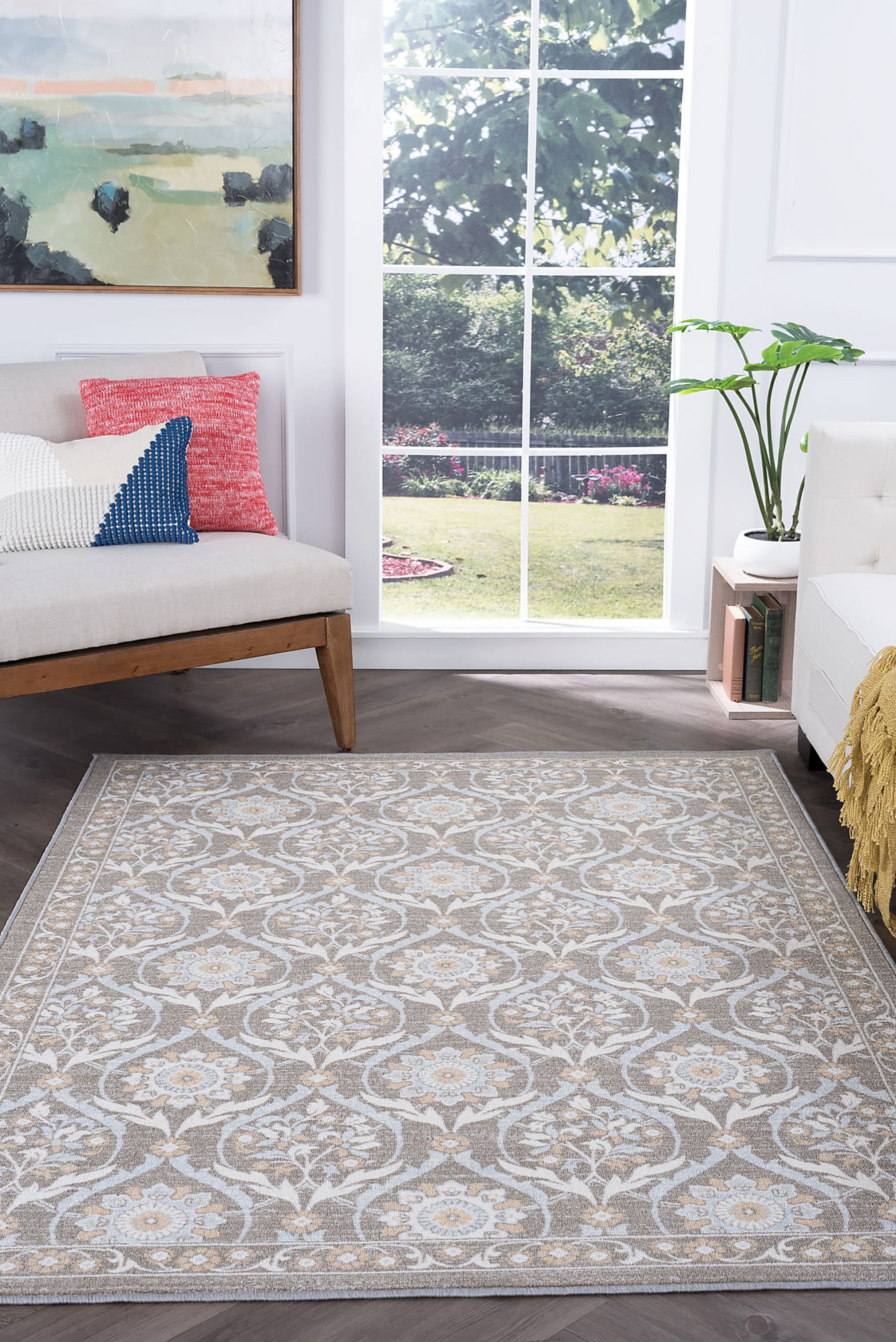 Transitional 5x7 Area Rug - Made - Stain Resistant Nylon - Walmart.com
