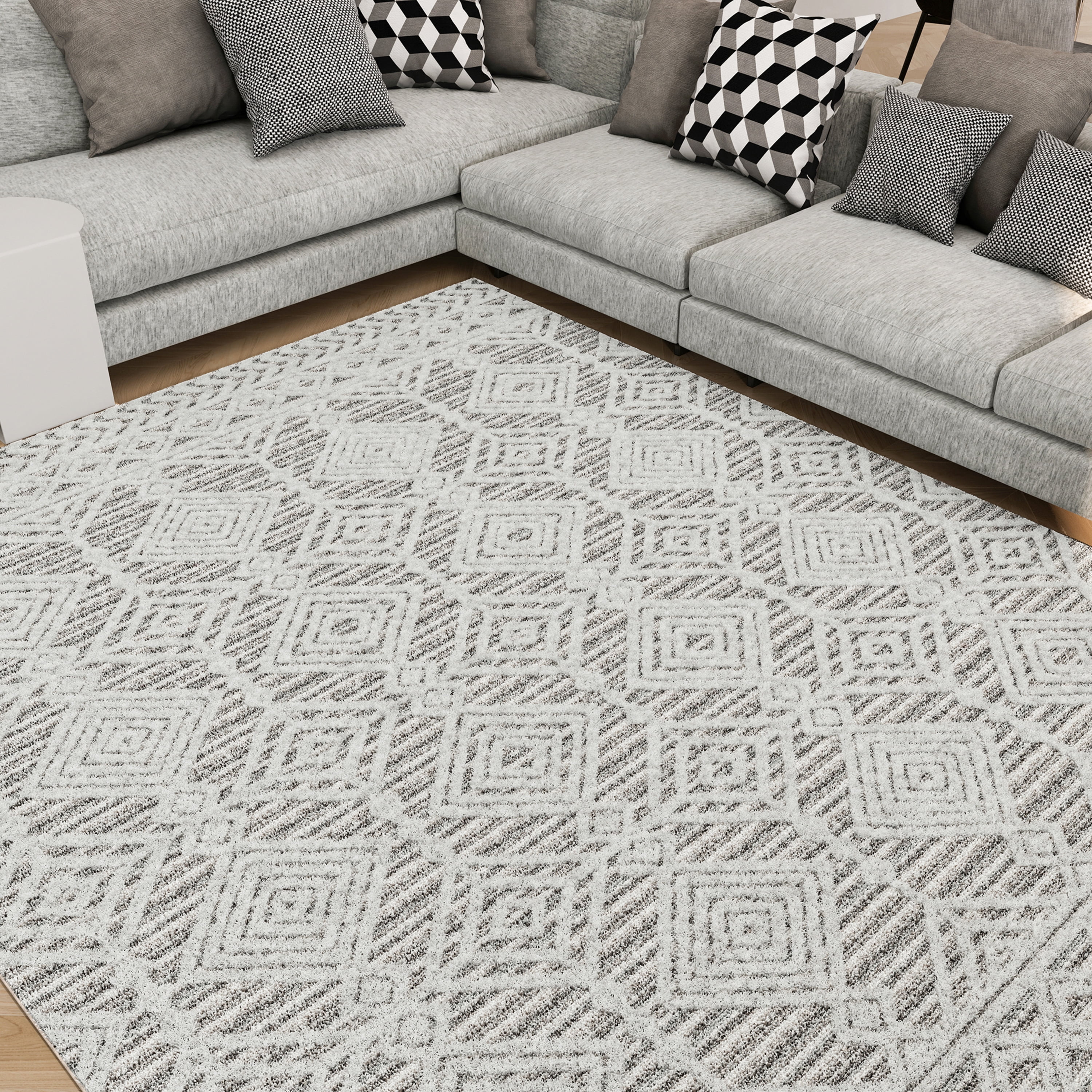 Bliss Rugs Moroccan Geometric Area Rug - Beige 5x8 - Walmart.com