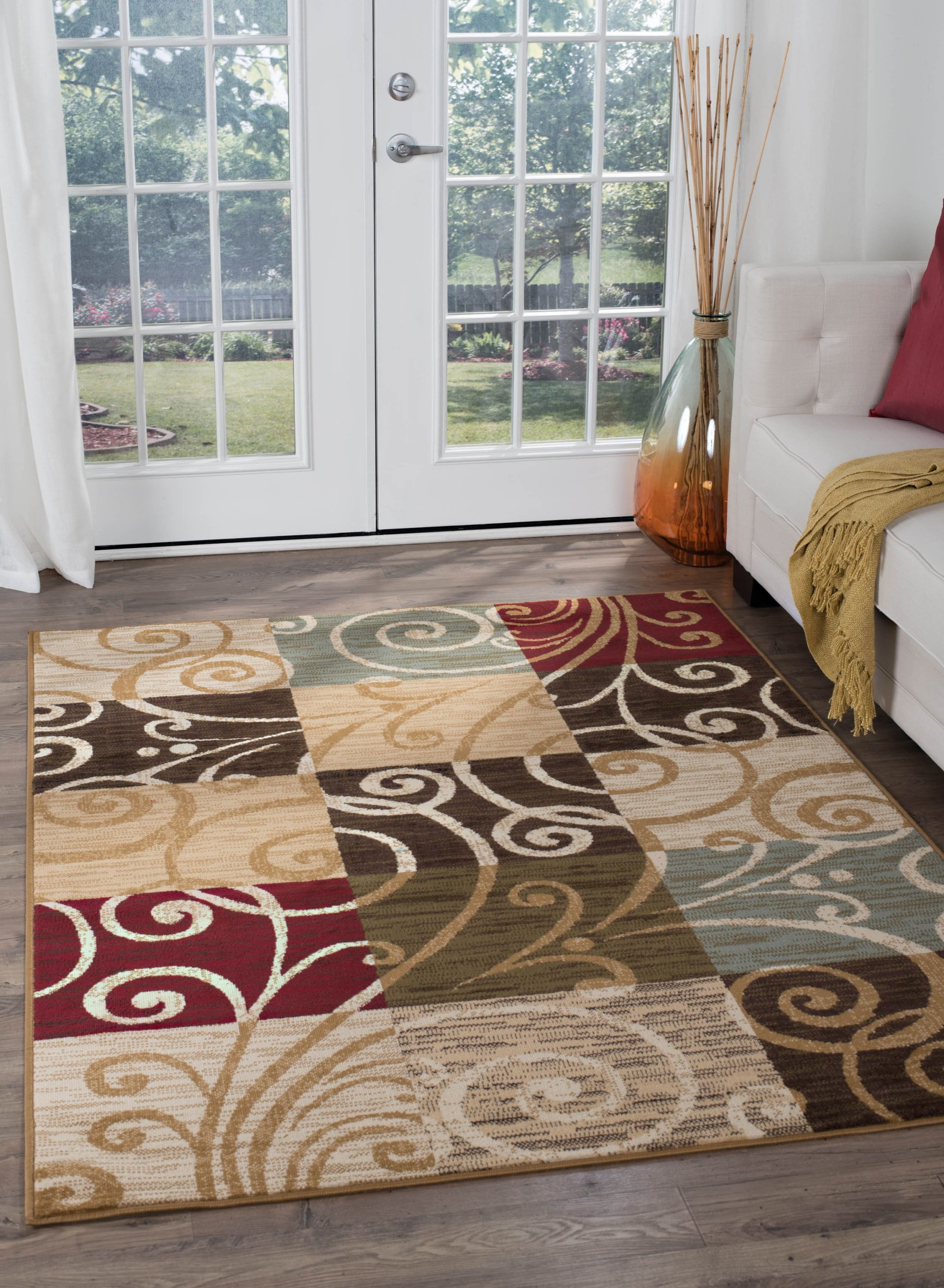 Transitional 8x10 Area Rug (7'6'' x 9'10'') Geometric Multi-Color ...