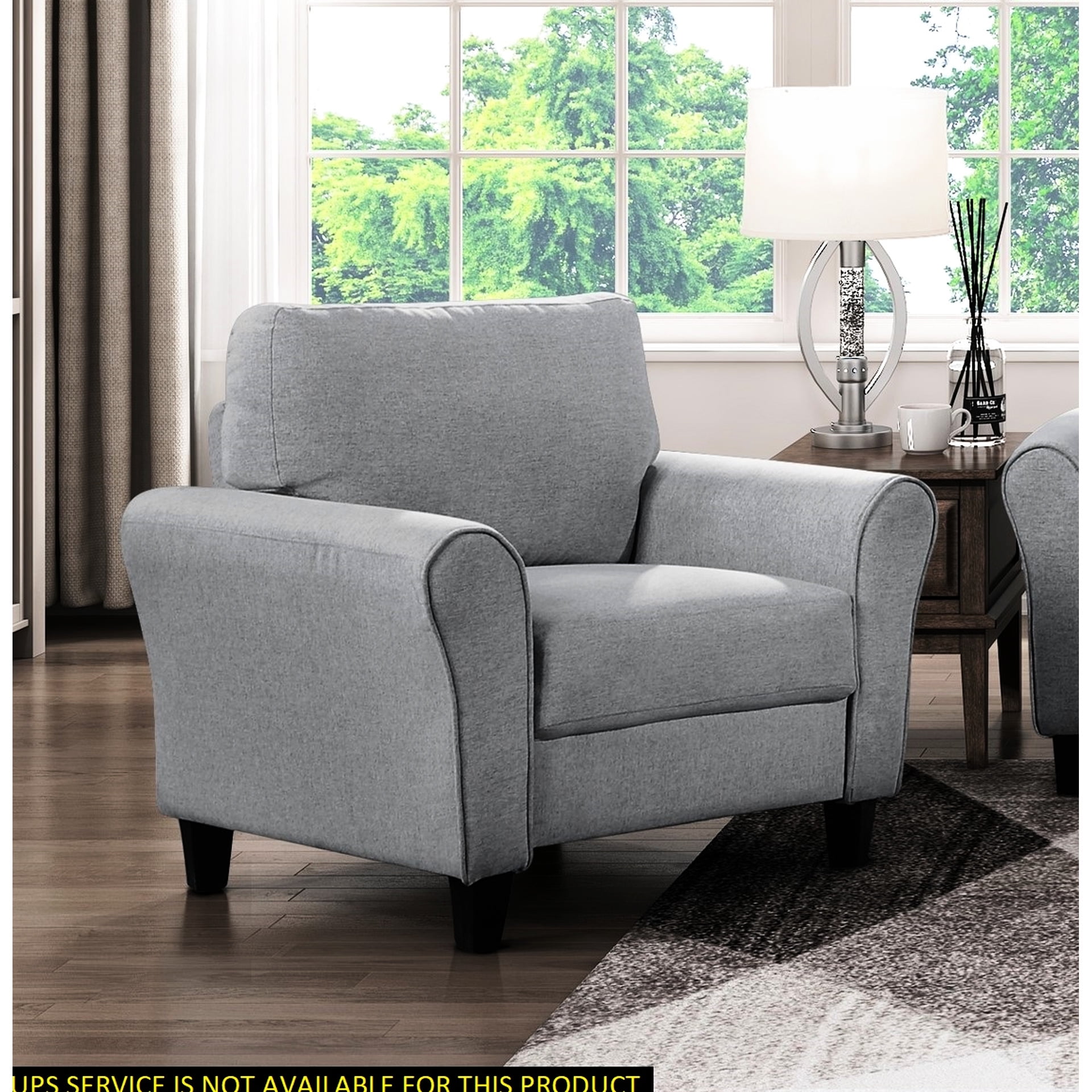 Transitional Chair With Dark Gray Textured Upholstery And Pocket Coil ...