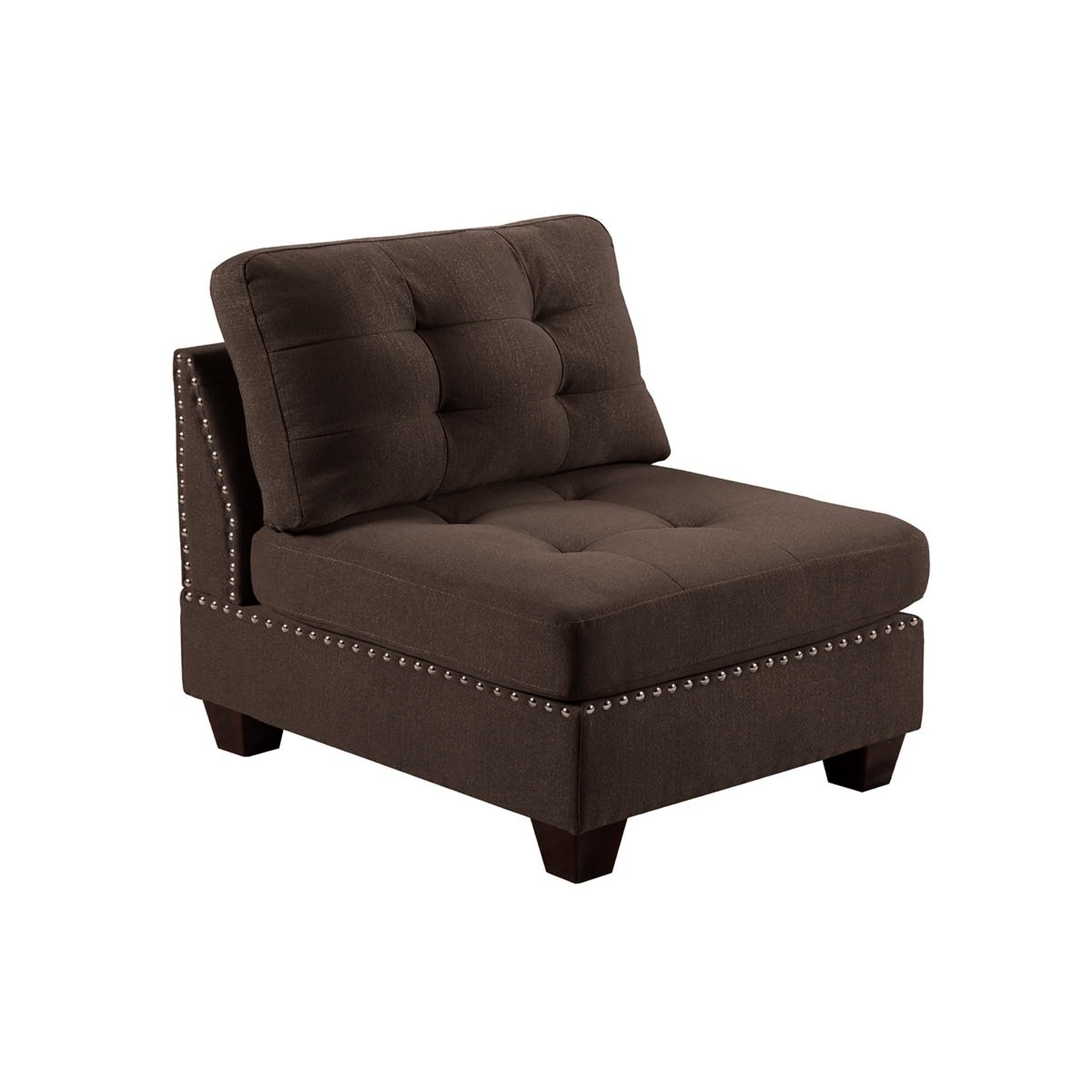 Transitional Couch Chair In Black Coffee With Wood Frame And Fabric ...
