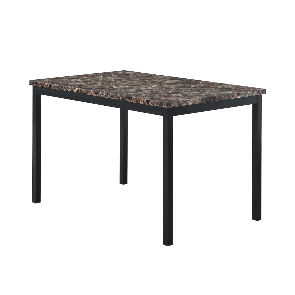 Transitional Counter Height Table with Metal Frame and Faux Mable Top ...