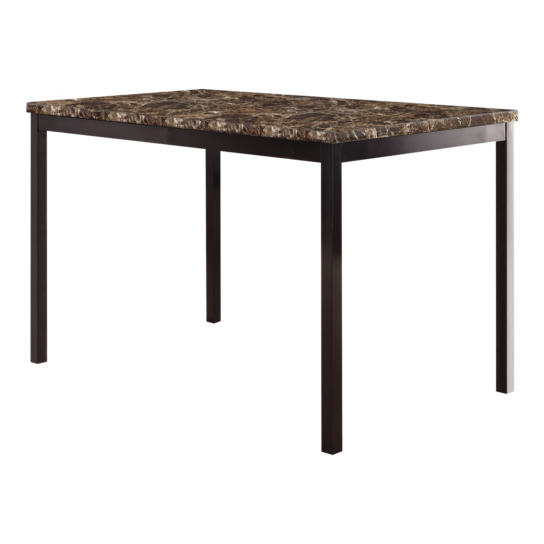 Transitional Counter Height Table with Metal Frame and Faux Mable Top ...