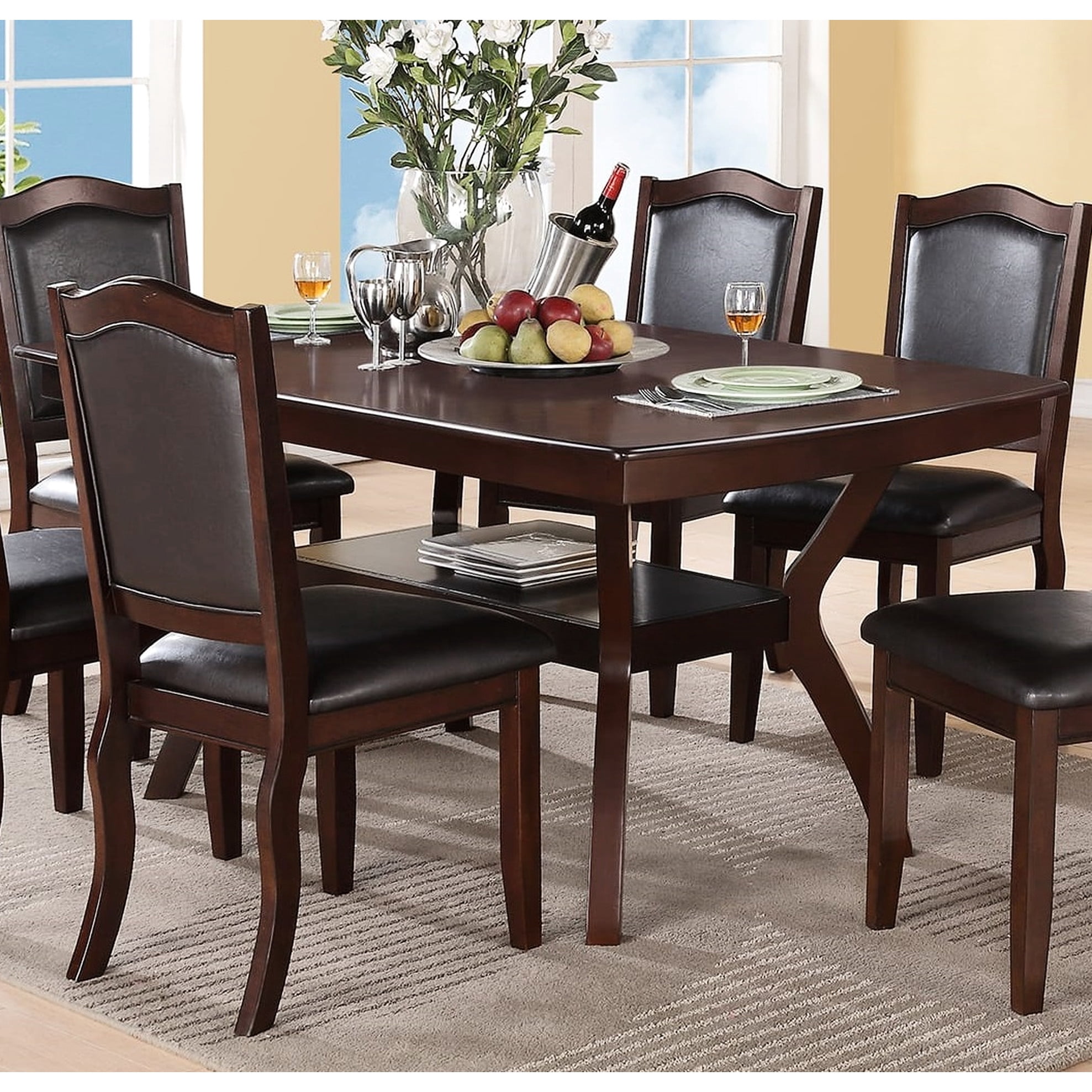 Transitional Dining Table With Shelf - For Room Shelved Decoration ...