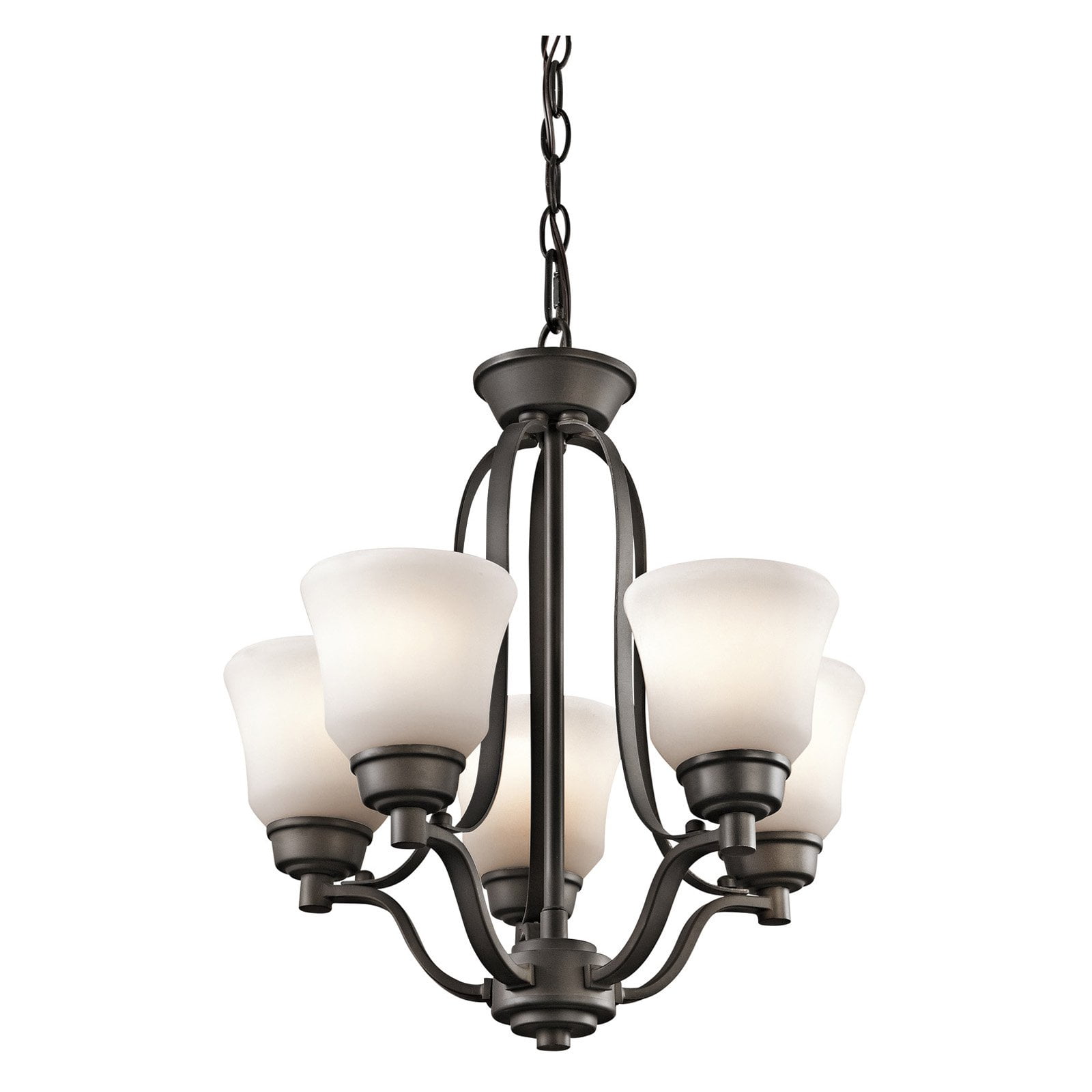 Transitional Eight Light Chandelier-Aged Silver Leaf Finish-Satin Opal ...