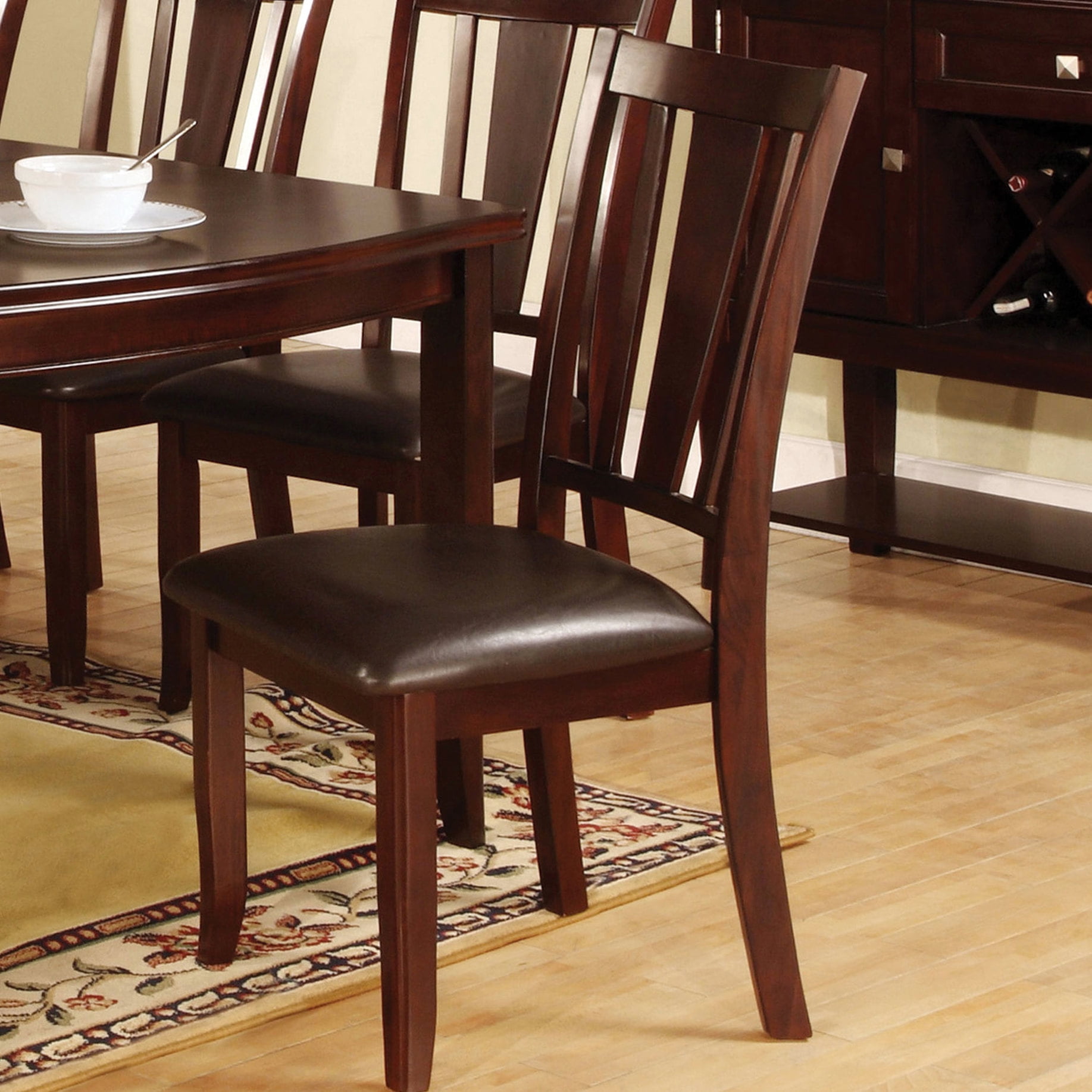 Transitional Espresso Dining Chairs | Simple Back Design | Dining Room ...