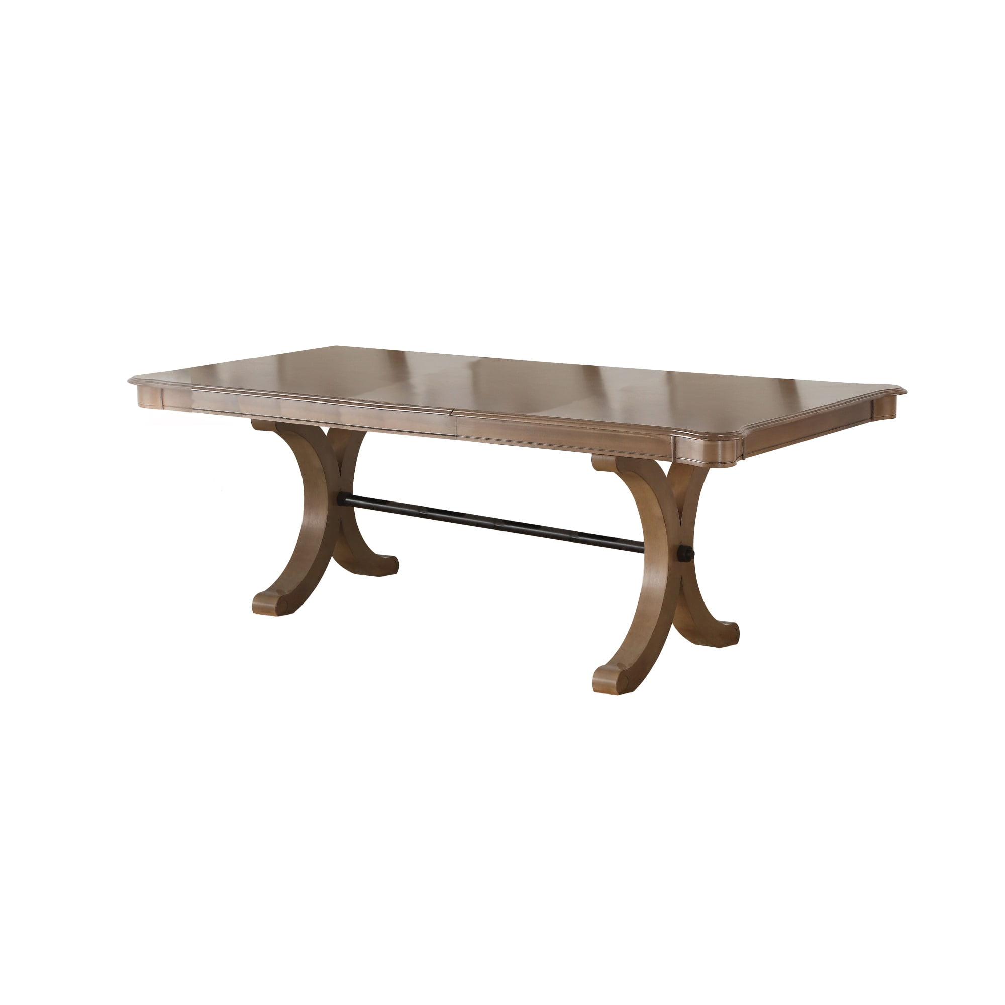 Transitional Extendable Wooden Dining Table with Trestle Base, Brown ...