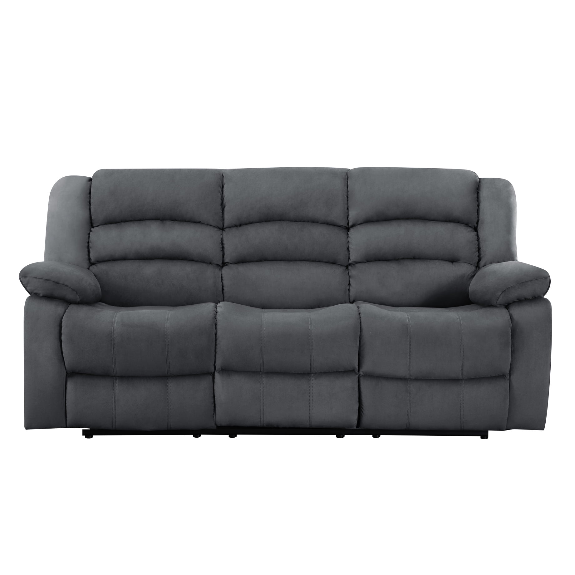 Transitional Gray Microfiber With Lumbar Support - 80in Deep X 30in ...