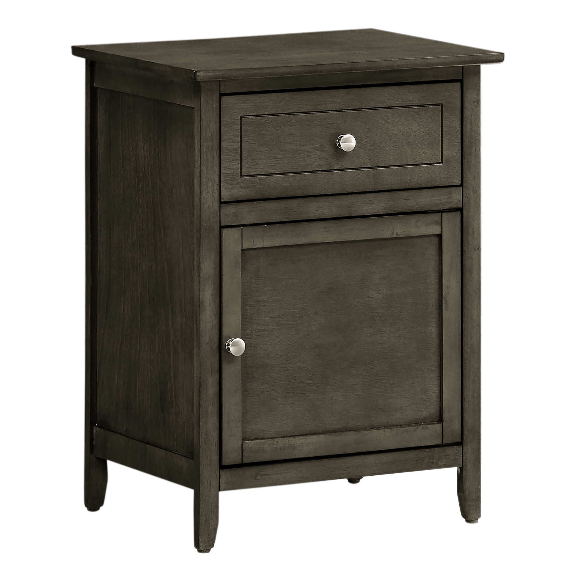 Transitional Gray Nightstand, 25" Height X 19" Width 15" Depth, With ...