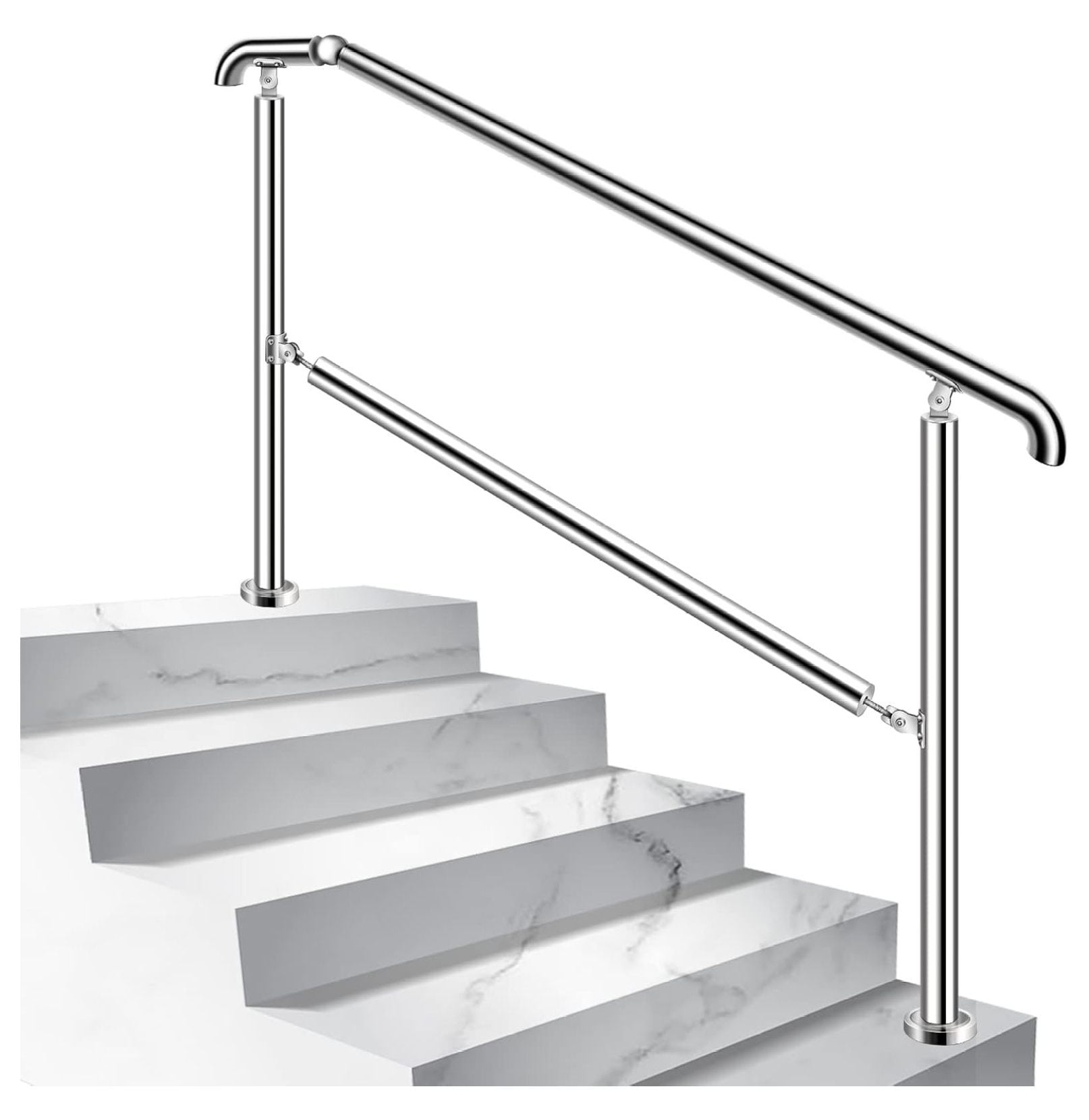 Transitional Handrail for Outdoor/Indoor Steps, 304 Stainless Steel ...