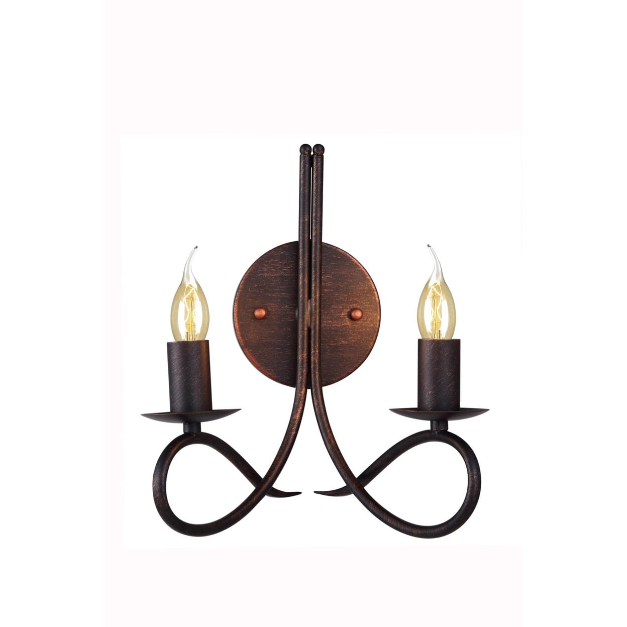 Transitional Home Decorative Steel Lyndon 2 Light Dark Bronze Wall ...