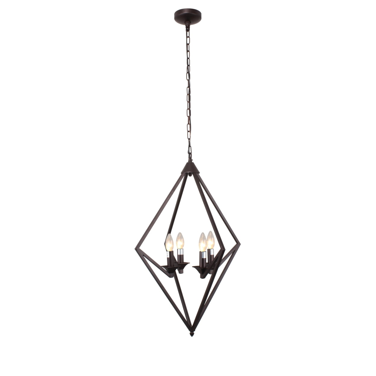 Transitional Metal 4 Light Ceiling Pendant with Wall Outlet Switch ...