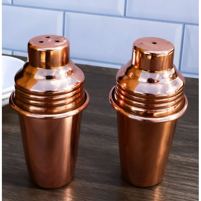 Transitional Modern Chic Style Stainless Steel Copper Finish Salt ...