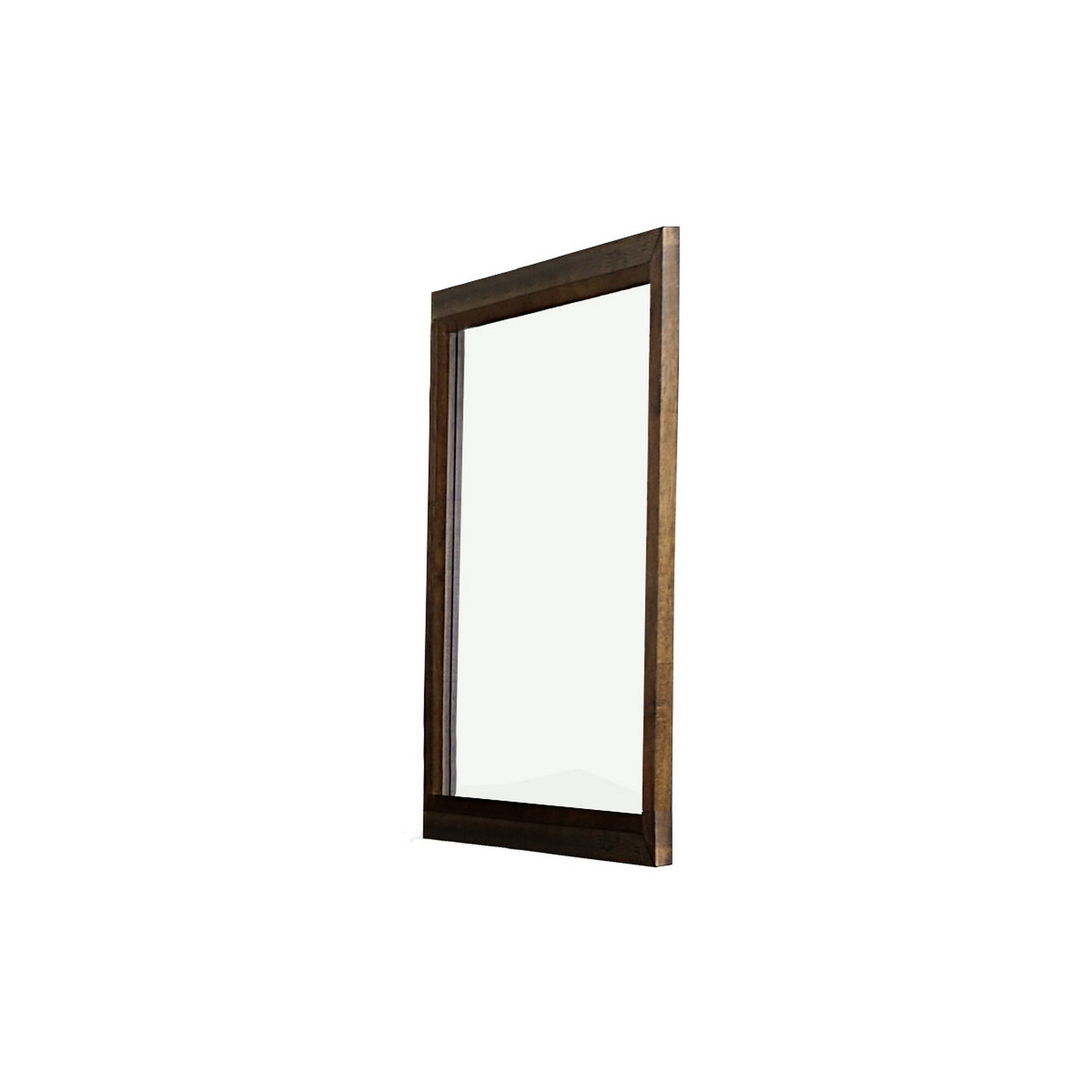 Transitional Rectangular Wooden Frame Mirror with Grain Details, Brown ...