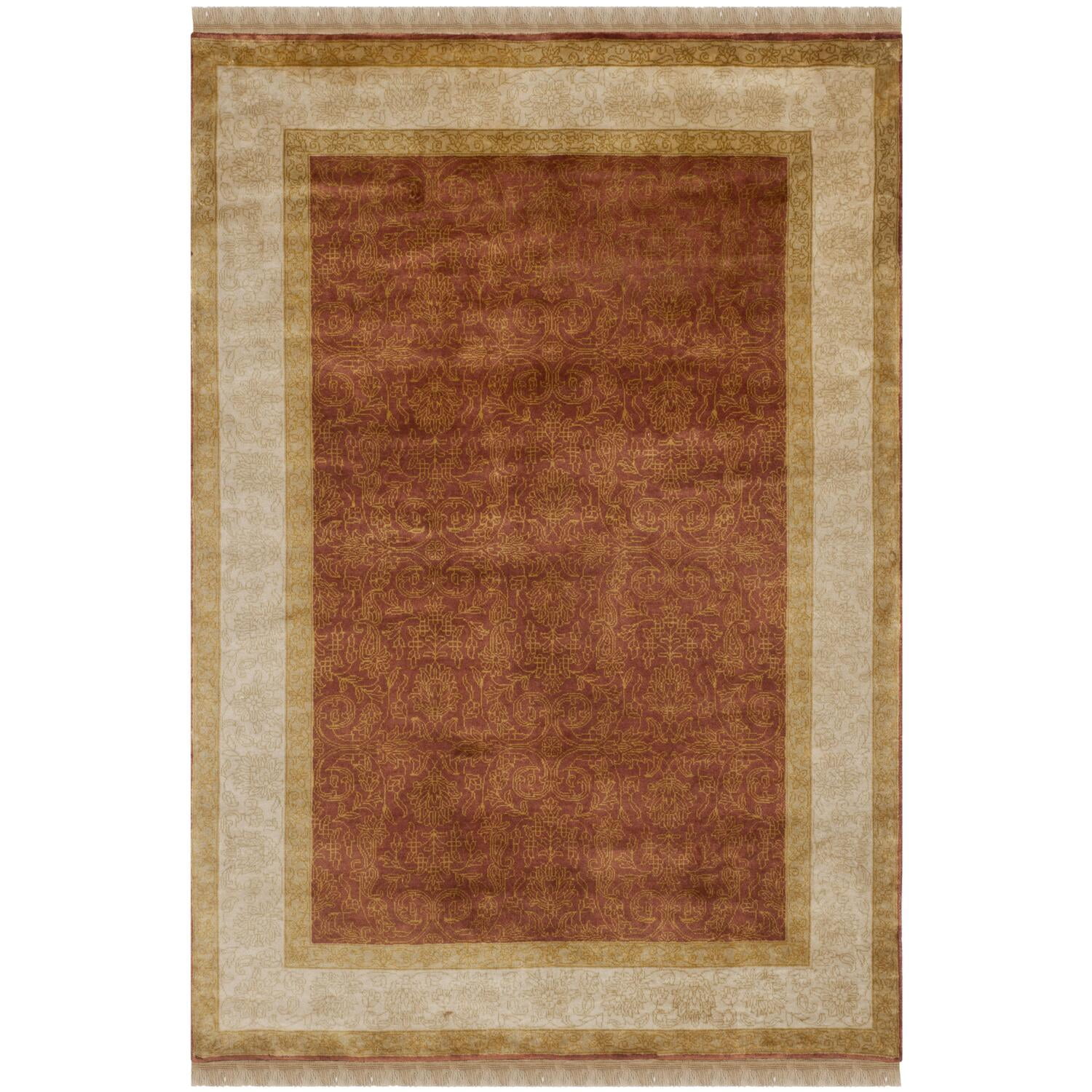 Transitional Rug - Ganges River Wool Pile -Rust/Ivory-Color:Rust/Ivory ...