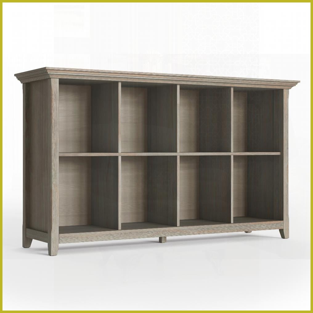 Transitional Solid Wood Coffee Table with 8 Cubbies – Distressed Grey ...