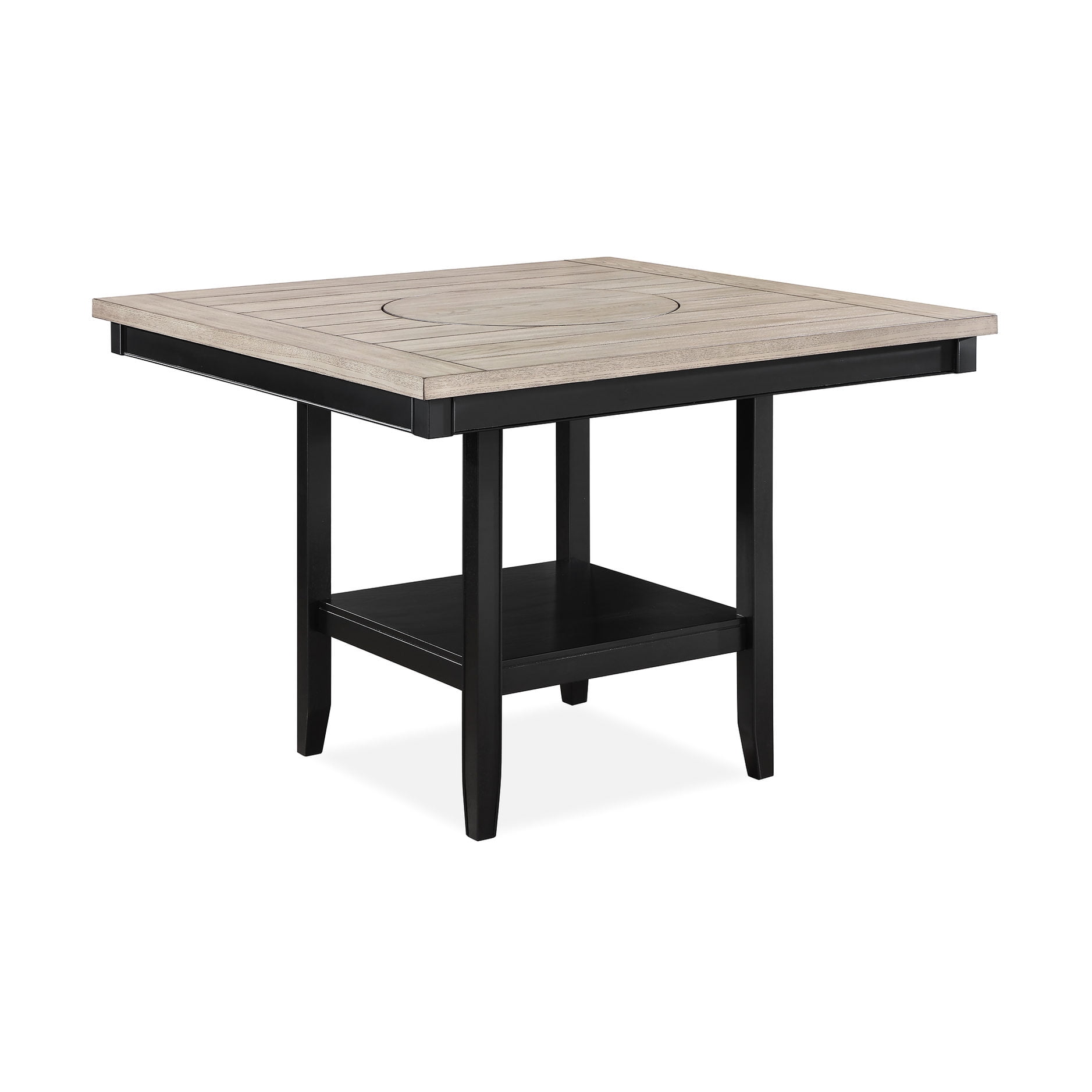 Transitional Square Counter Height Table | 20" Lazy Susan for Dining ...