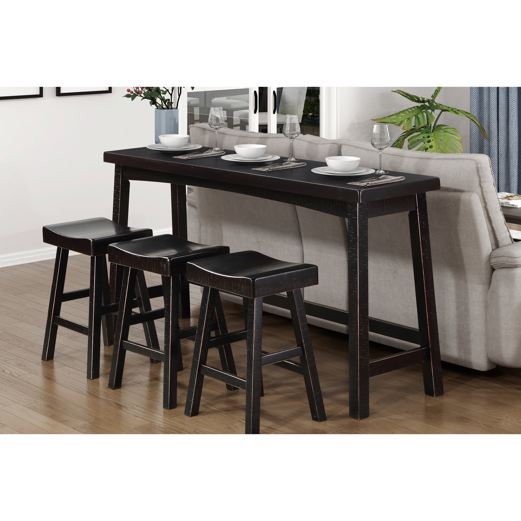 Transitional Style - 24 - Inch Stools - 36 - Inch Table - Dining Room ...