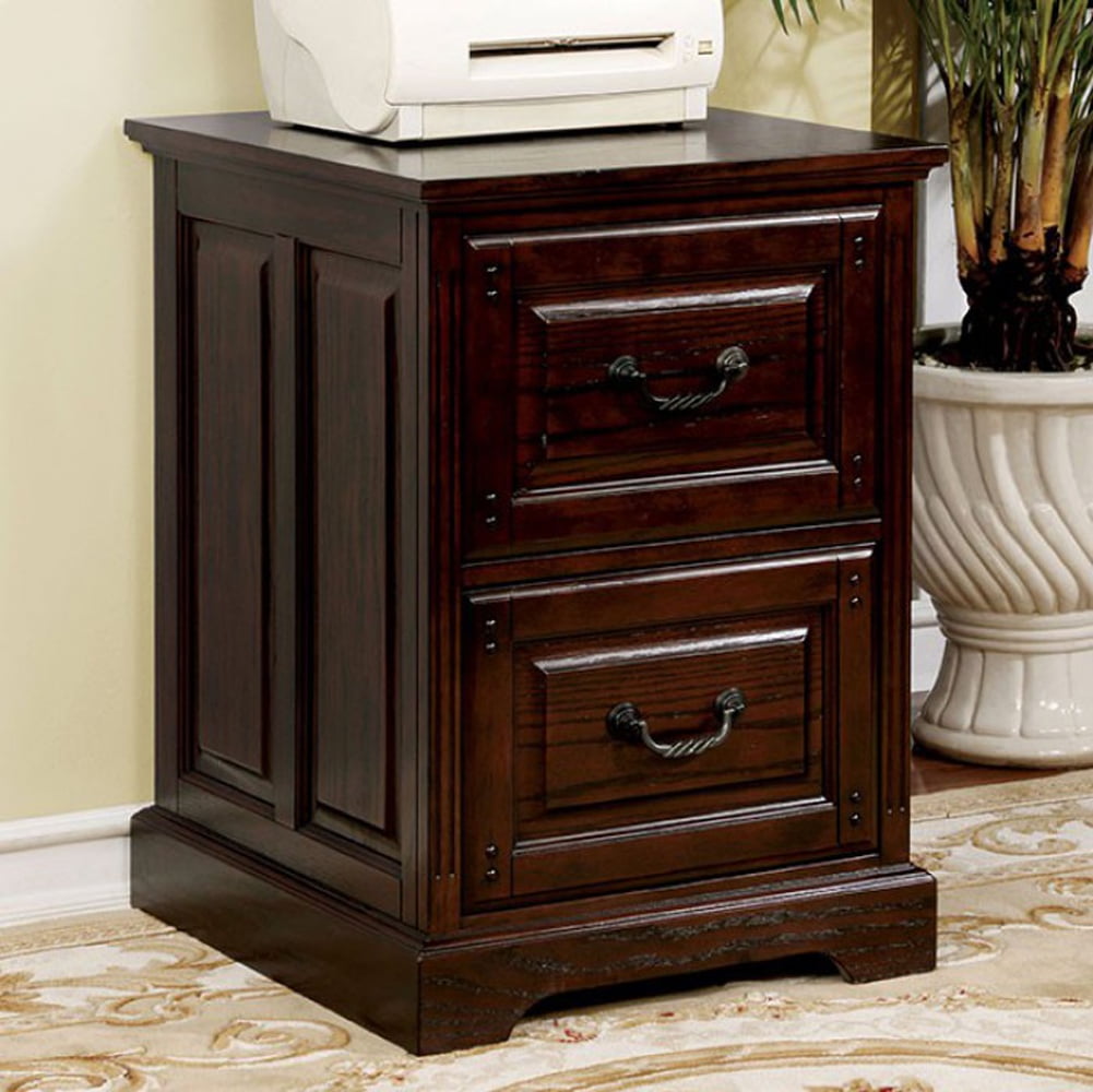 Benzara Tami Transitional Style File Cabinet, Dark Walnut - Walmart.com