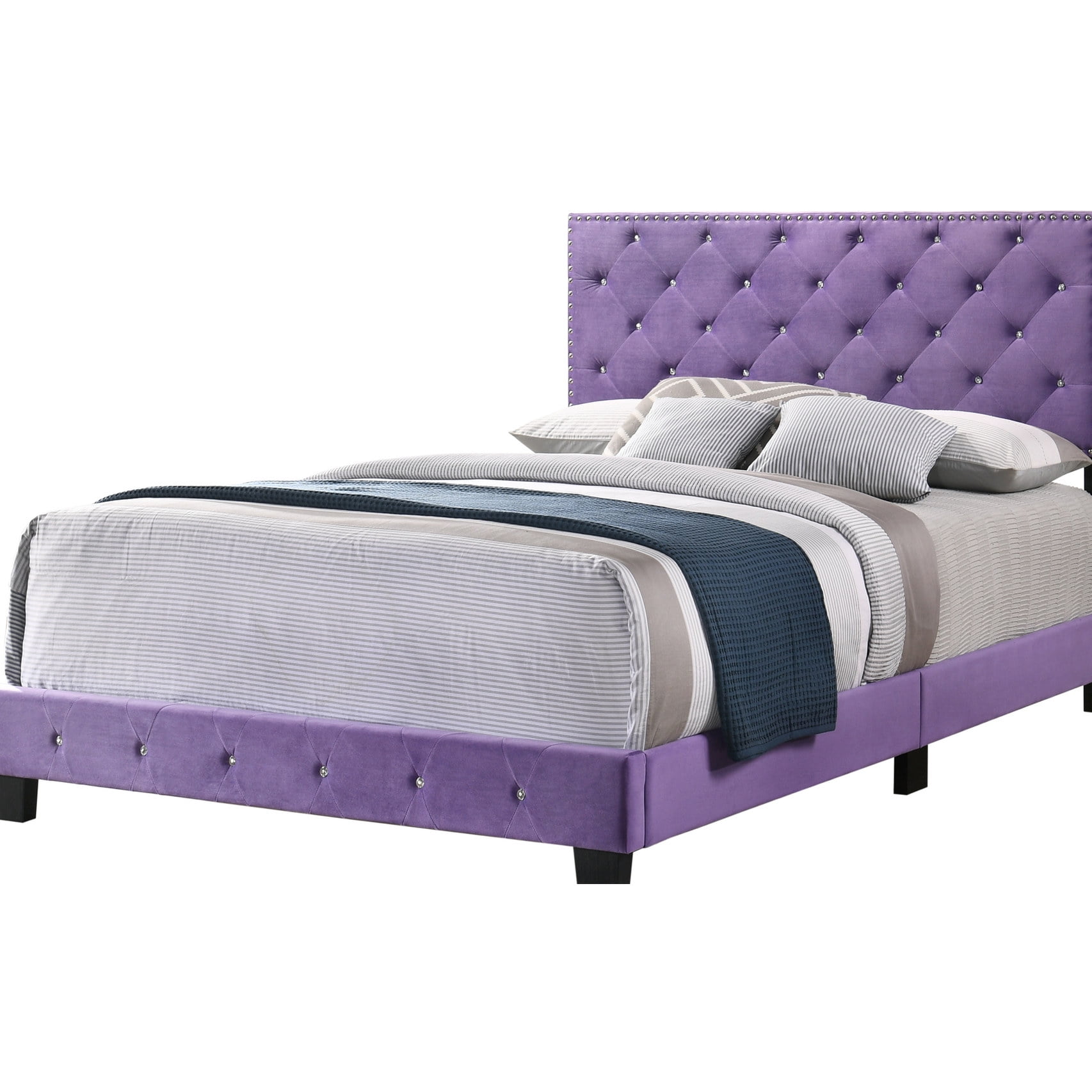 Transitional Style Purple Bed | 48"H, Ideal for Different Decor ...