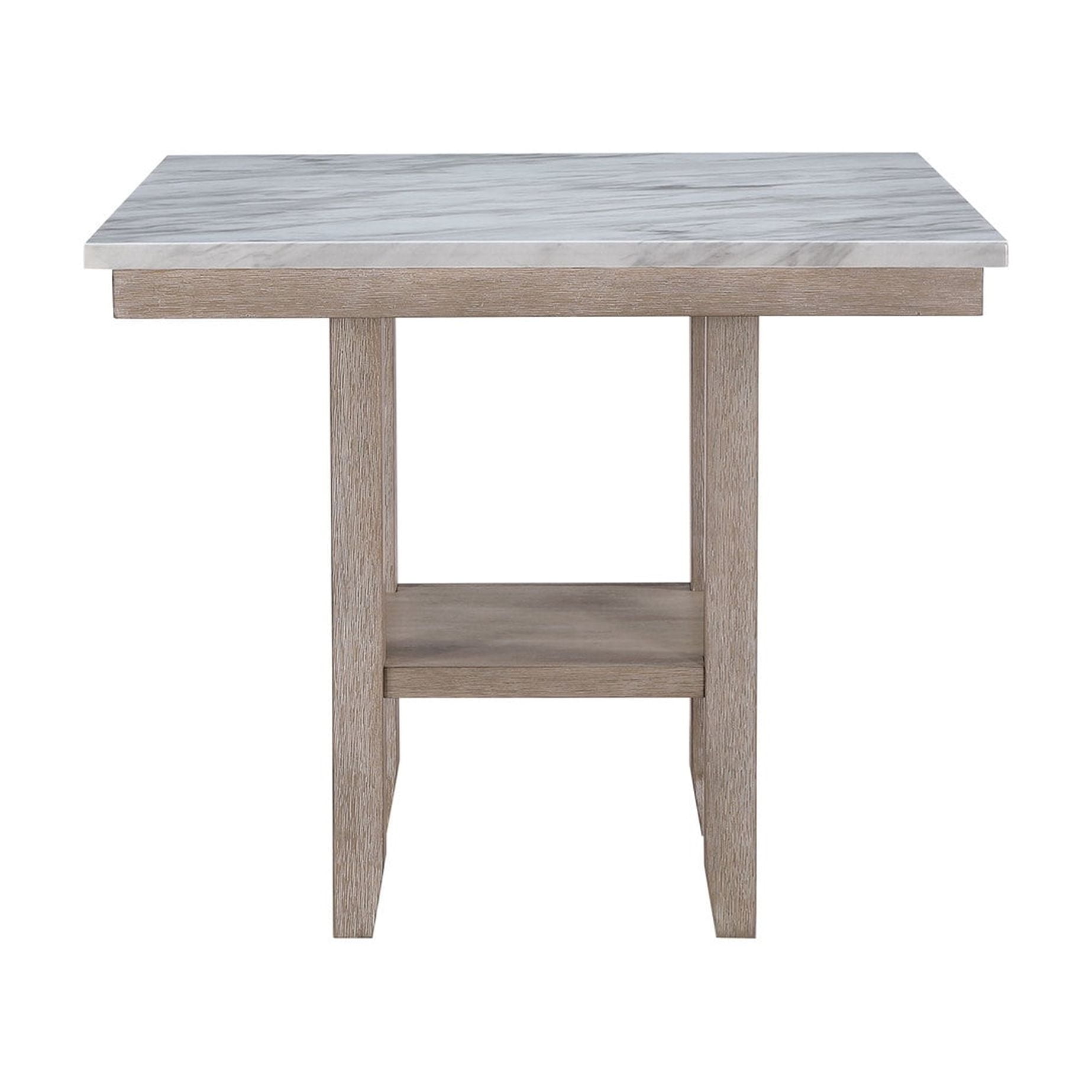 Transitional Style Square Bar Table, 42 in Width, Natural Main Color ...