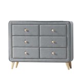Transitional Style Wood and Fabric Upholstery Dresser with 6 Drawers ...