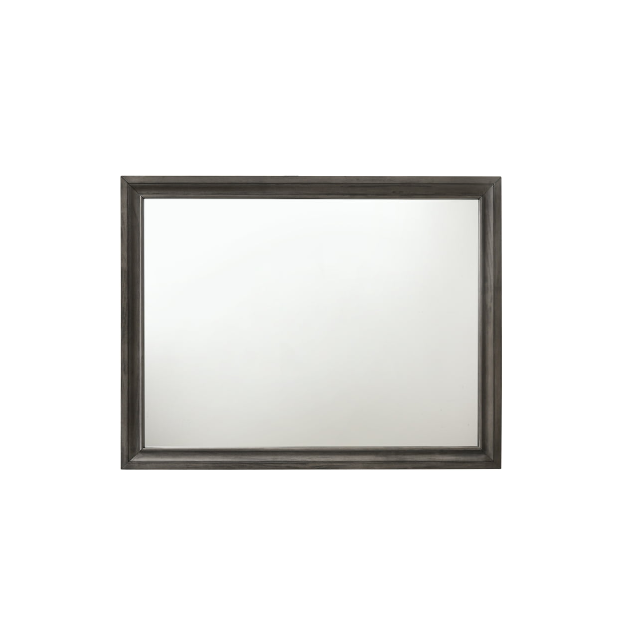 Transitional Style Wooden Decorative Mirror with Beveled Edges, Gray ...
