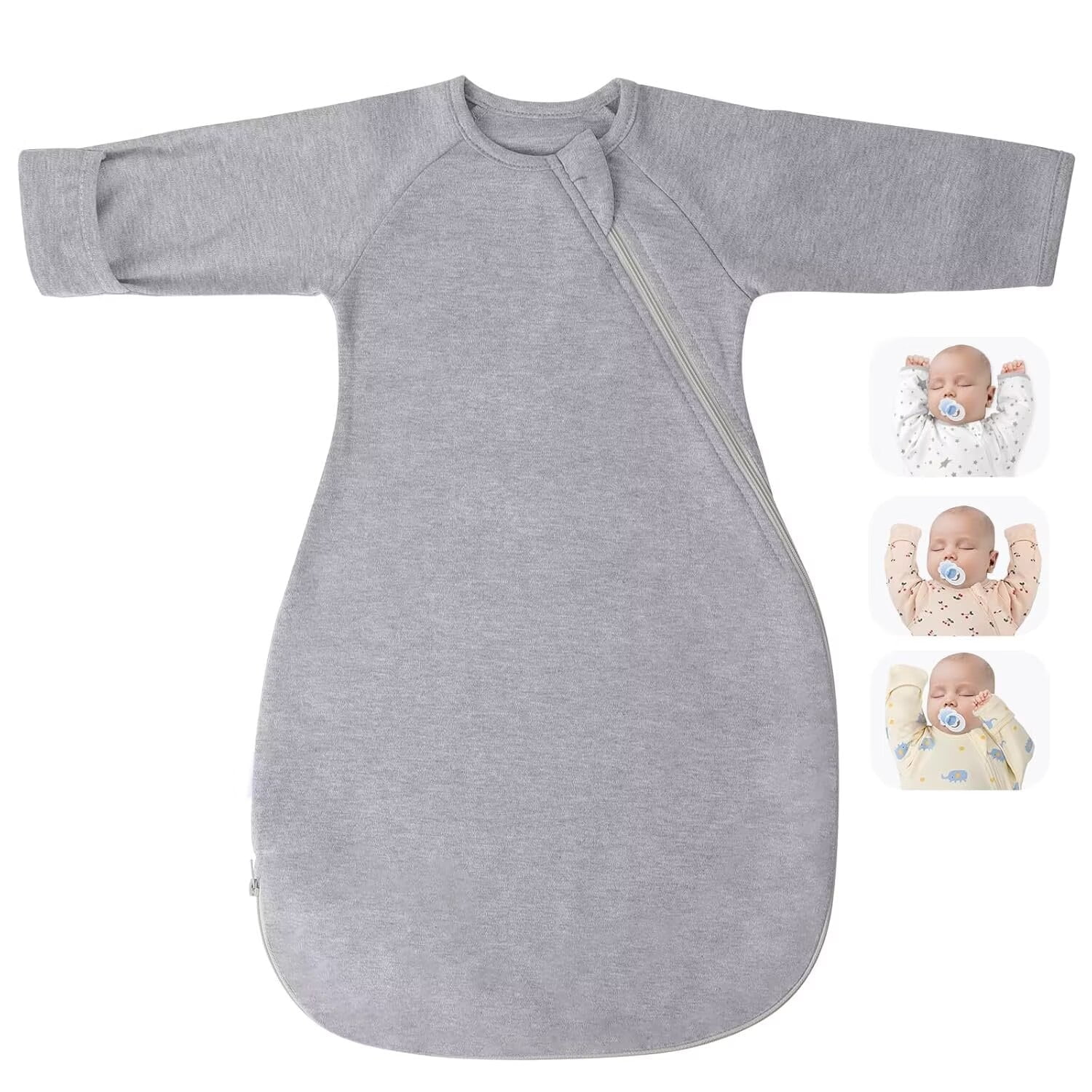 Transitional Swaddle Sack with Arms Up & Sleeves, Mitten Cuffs, 2-Way ...